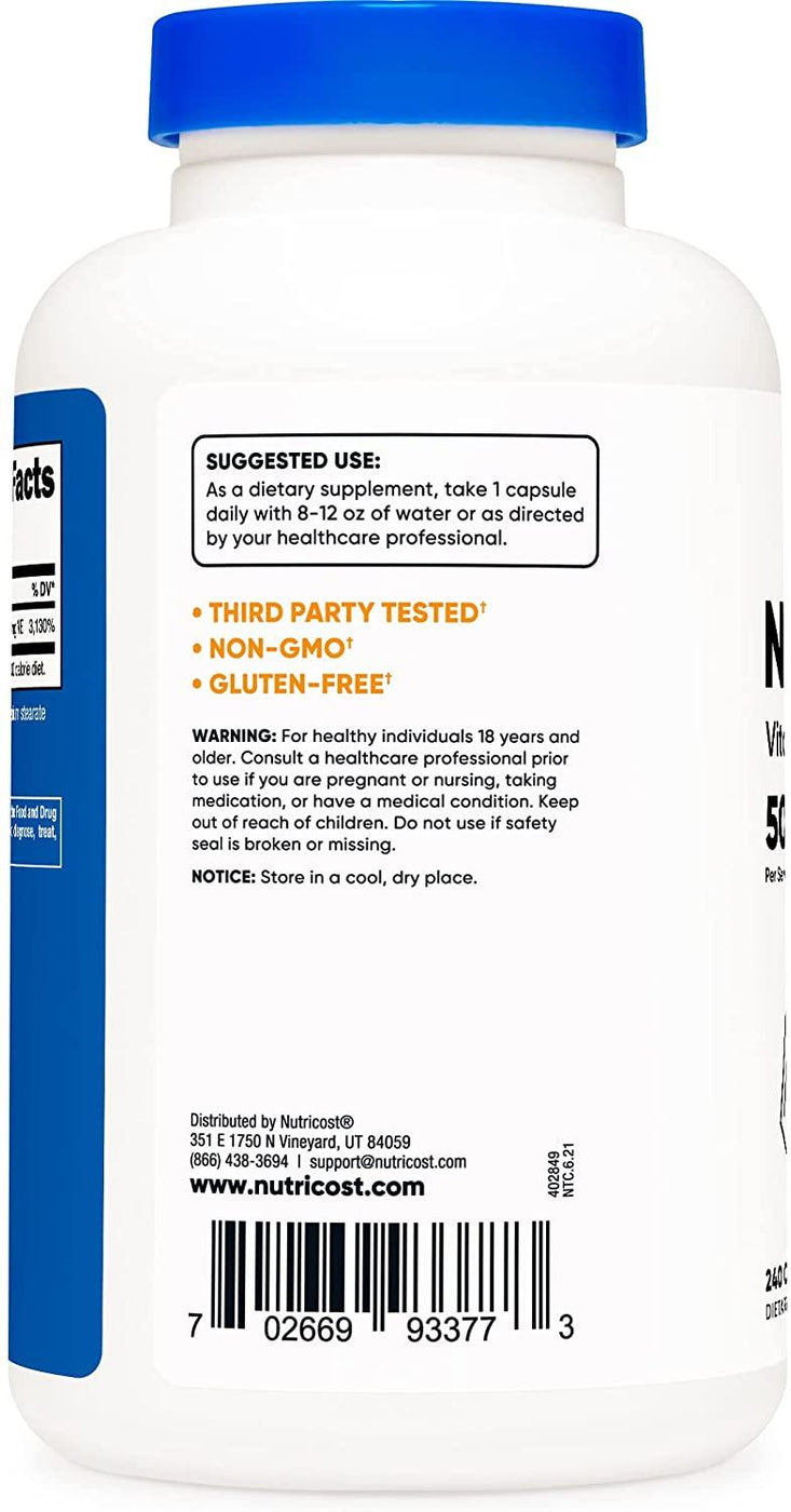 Niacinamida en cápsulas Vitamina B3 Nutricost — Súper vital